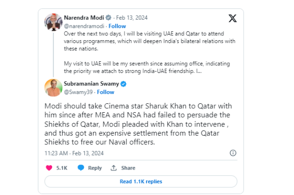 SRK's Manager Denies Role In Qatar Naval Personnel Release Speculations ...